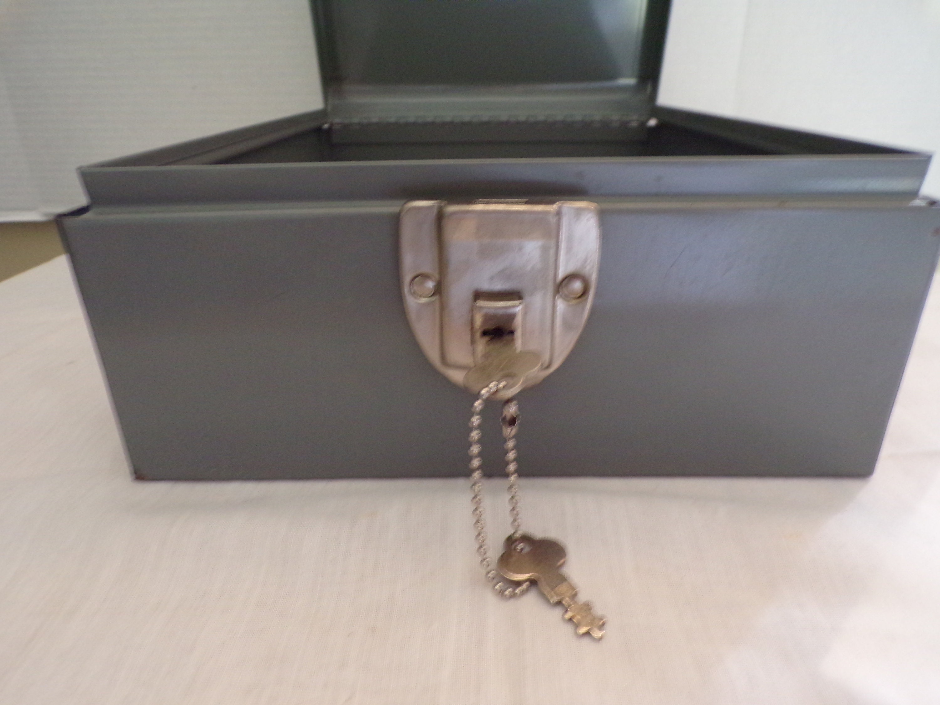Vintage Portable 12" X 9" Key and Lock Letter File Box, Documents ...