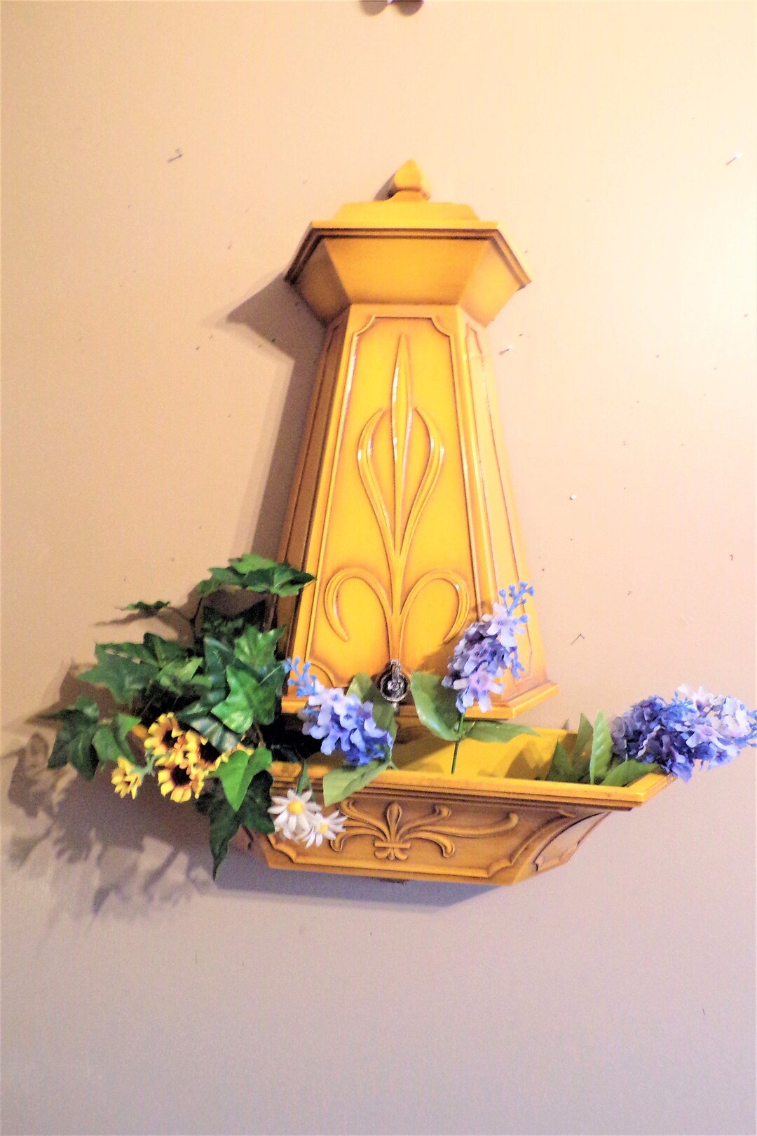 Vintage Syroco/dart 2 Piece Water Fountain and Planter Fleur De Lis Art ...