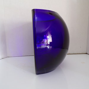 Vintage Cobalt Blue Flat Back Vase Handcrafted and Mouthblown Half ...