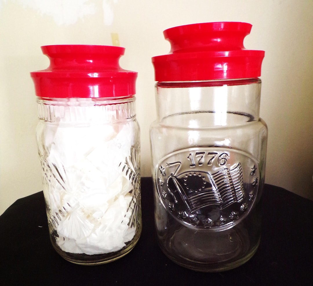 Vintage Maxwell House/tang Canister Jars With Red Lid by Anchor Hocking ...