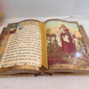 Vintage Religious Fake Open Bible King James Version of Psalm 23 ...