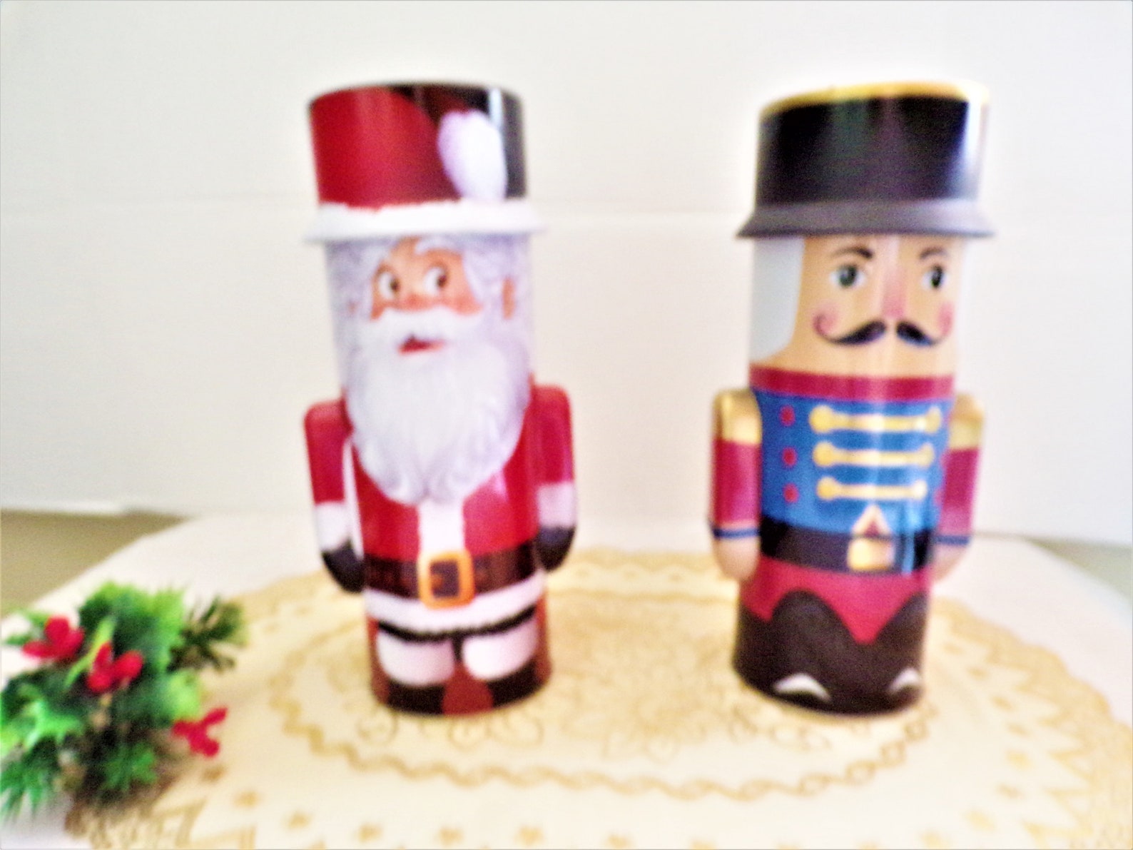 Vintage Nutcracker Tin Man Soldier and Santa Claus With Coin Slot in ...