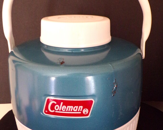 Vintage Coleman 2 Gallon Blue Thermos Water Cooler Jug, Beach, Camping ...