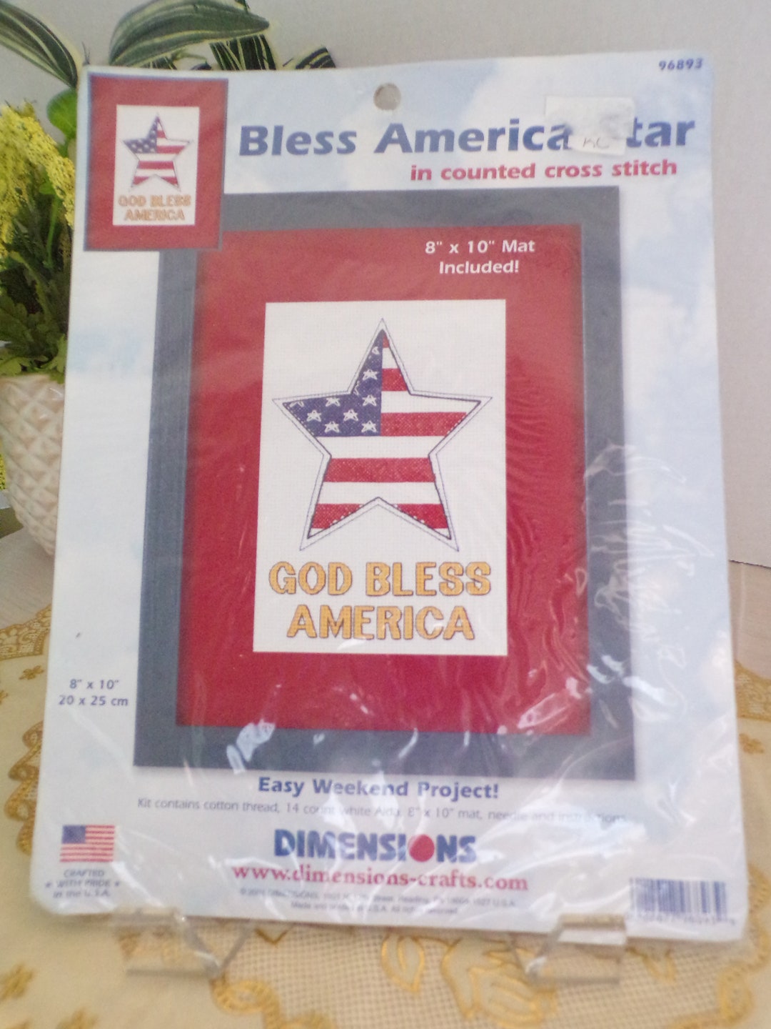 God Bless American Star Cross Stitch Embroidery Kit, in Counted Cross ...