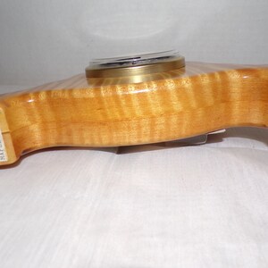 Maple Tiger Stripe Wood Mantel Quartz Clock Tambour Style With Roman ...
