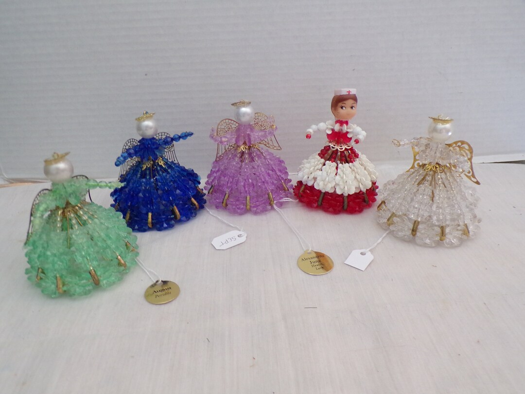 Vintage Safety Pin Angel Figurines, June, April, September, August ...