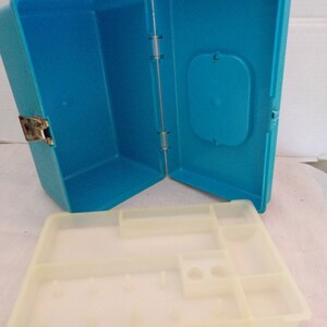 Petite Sewing Box Sapphire Blue Plastic Acrylic With 1 Removable Clear ...