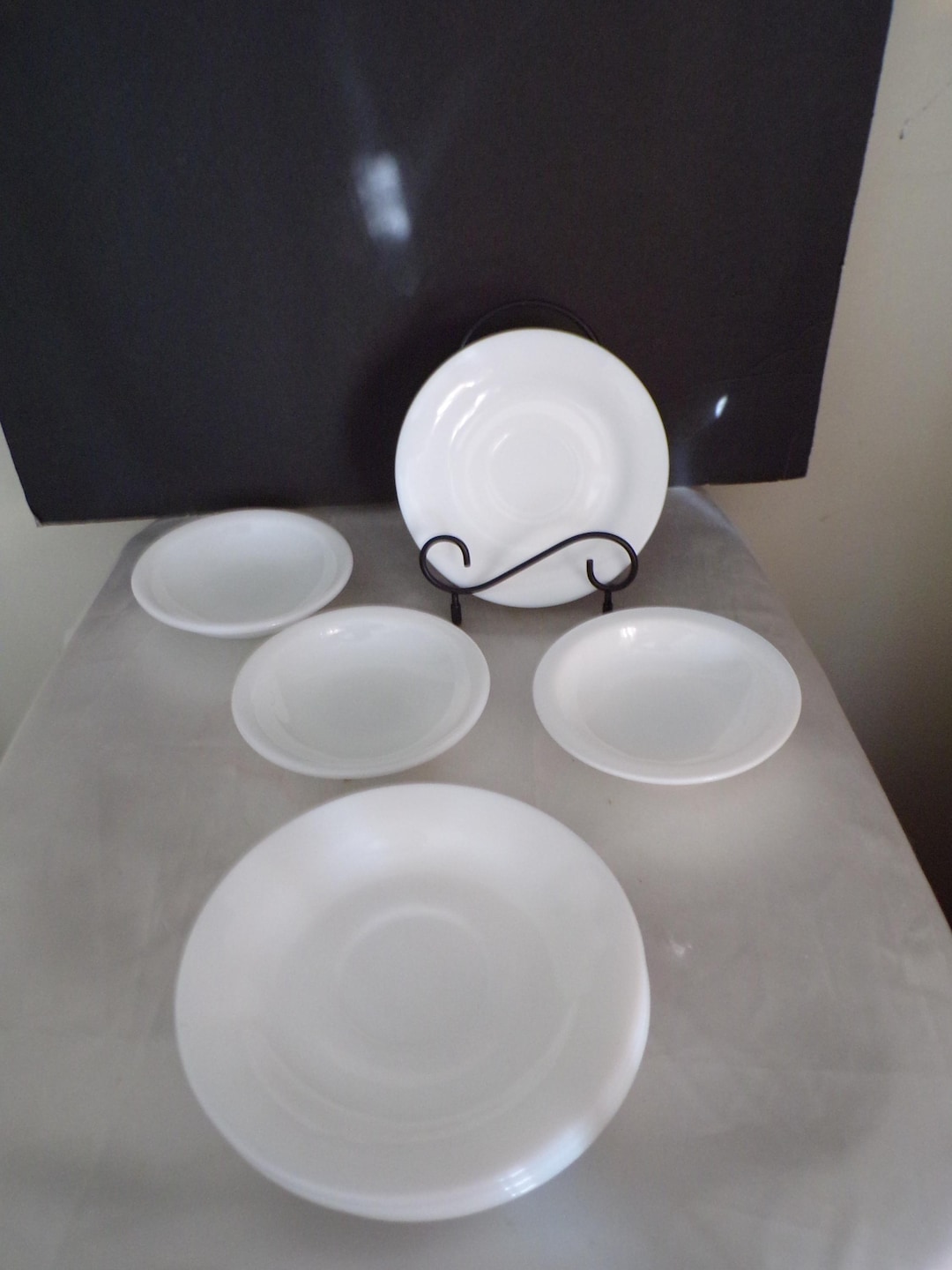 Vintage Anchor Hocking White Milk Glass Saucers 5.5” Diameter Set of 4 ...