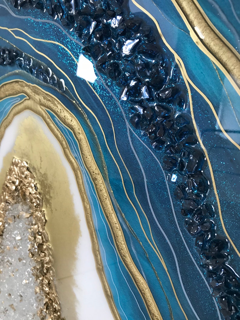 Resin Wall Art Stone Cut Original Painting Epoxy Resin Art | Etsy