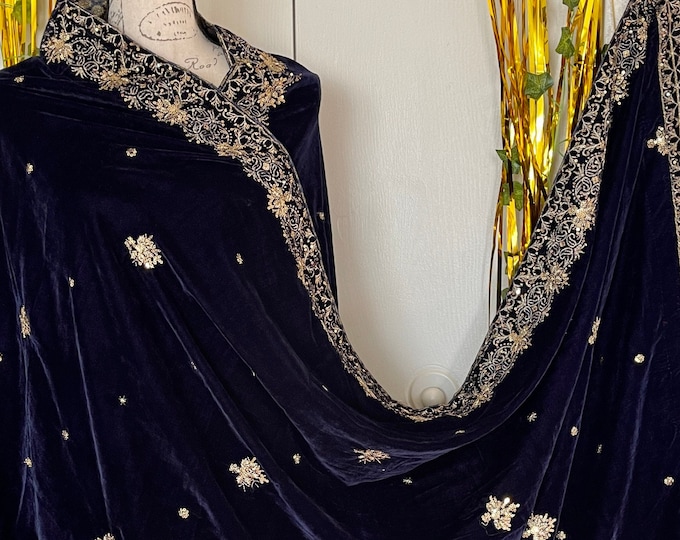 Pakistani Velvet Shawl, Wrap, Scarf,pakistani Embroided Velvet Shawl ...