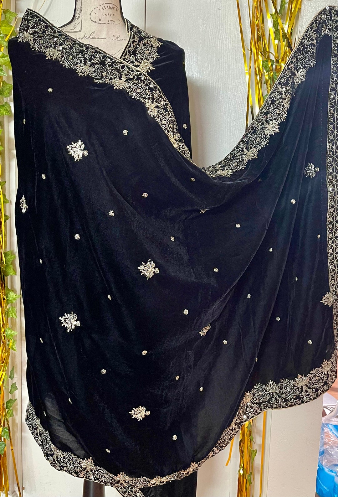 Pakistani Velvet Shawl, Scarf, Wrap, Velvet Shawls - Etsy