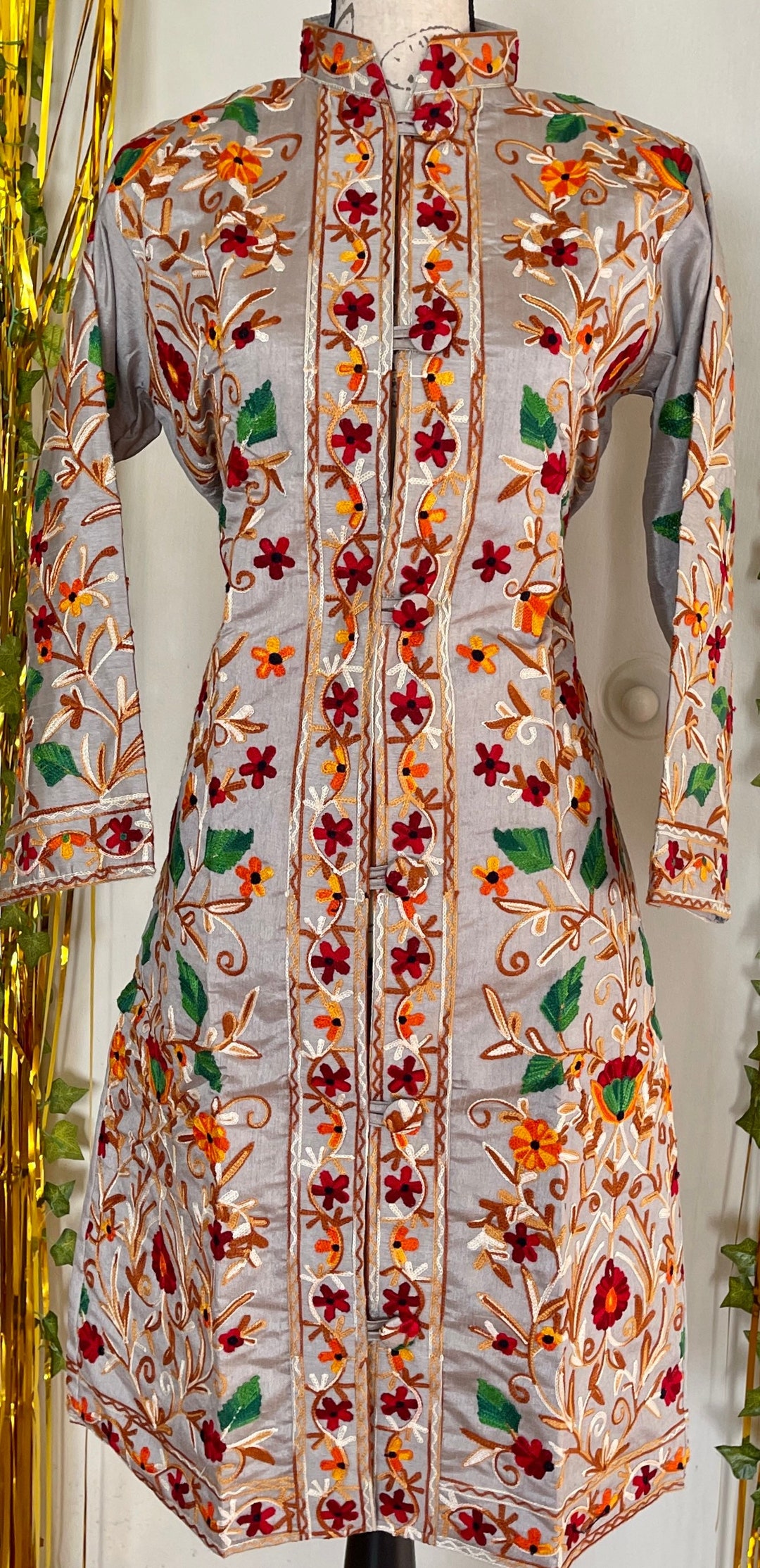 Kashmiri Embroided Long Coat,kashmiri Embroided Long Jacket for Women ...