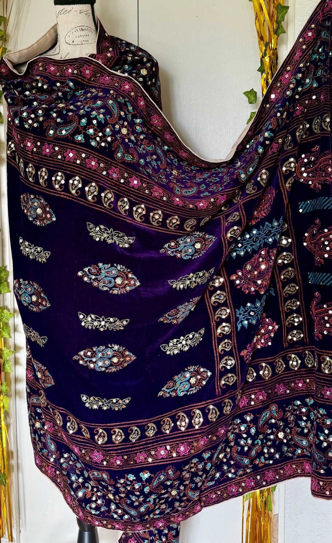 Pakistani Velvet Shawl, Scarf, Wrap, Pakistani Velvet Shawl - Etsy