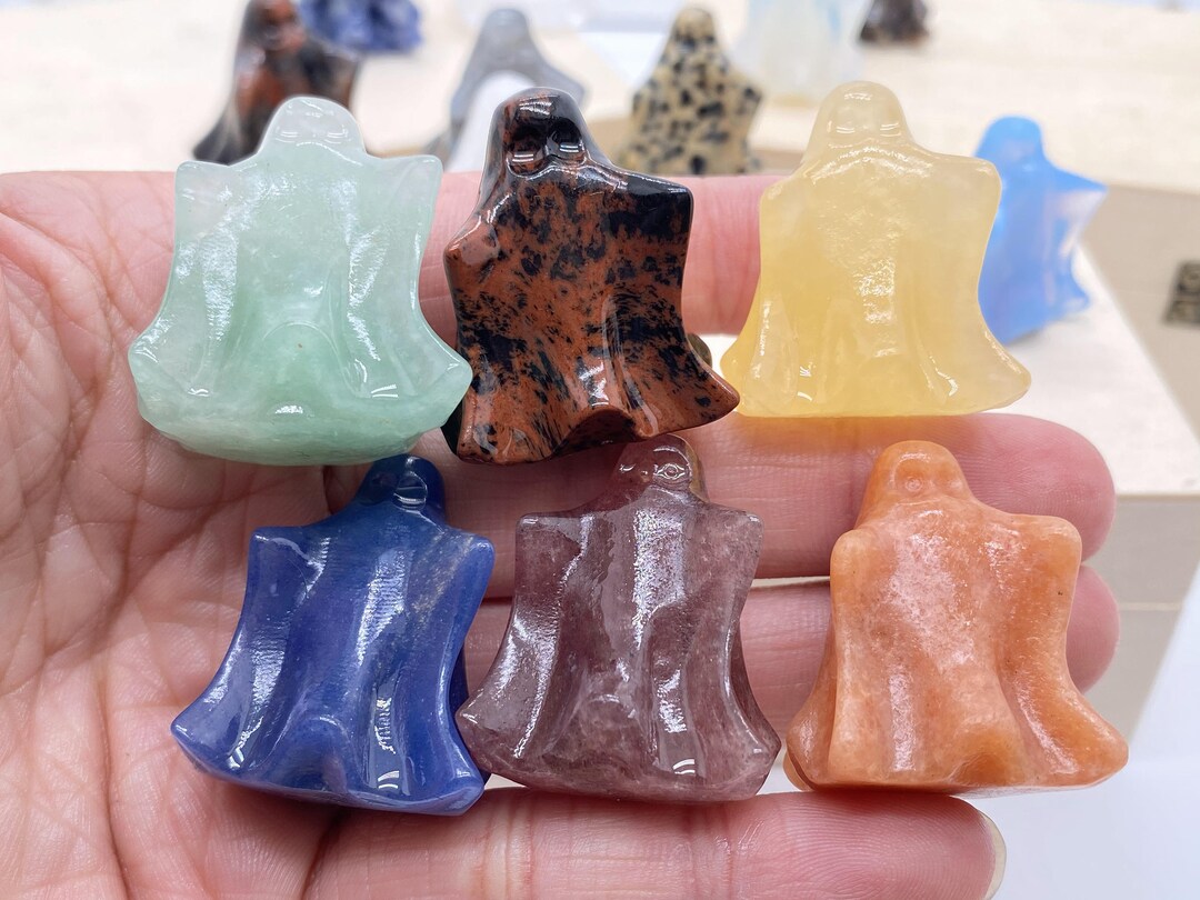 1.2 Natural Quartz Crystal Carved Ghost ,crystal Ghost ,halloween Ghost ...