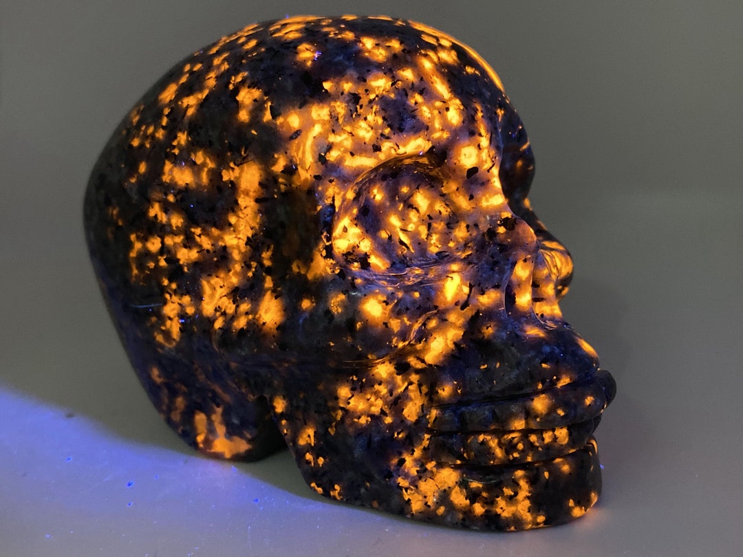 4'' Natural Hand Carved Yooperlite Skull，crystal Skull，skull Carved ...