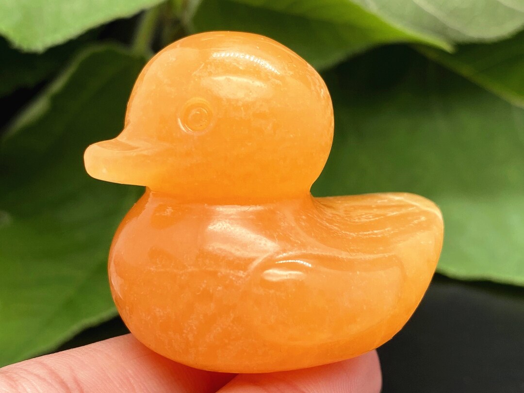 1.8" Natural Geode Stone Carved Yellow Duck ,quartz Crystal Carved ...