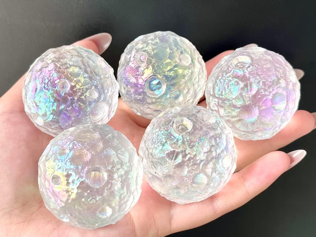 1.6inches Titanium Rainbow Melting Stone Moon，crystal Rainbow Aureole ...