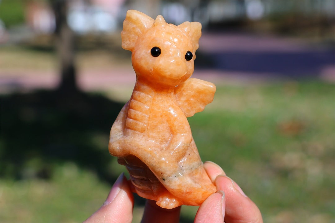 3.2" Natural Sunstone Carved Dragon,crystal Skull,dragon Carving ...