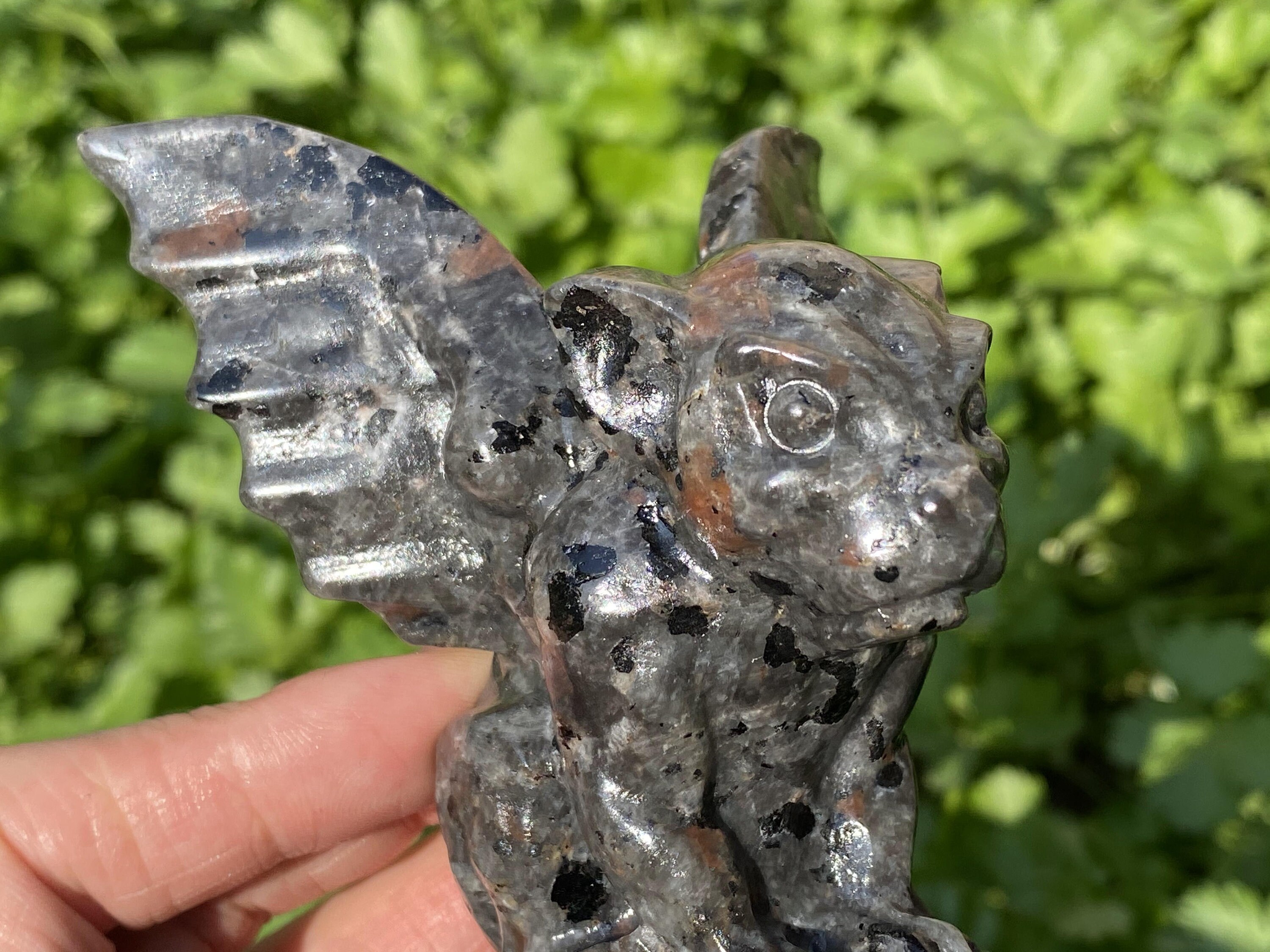 3.4'' Natural Hand Carved Yooperlite Gargoyle，crystal Skull，gargoyle ...