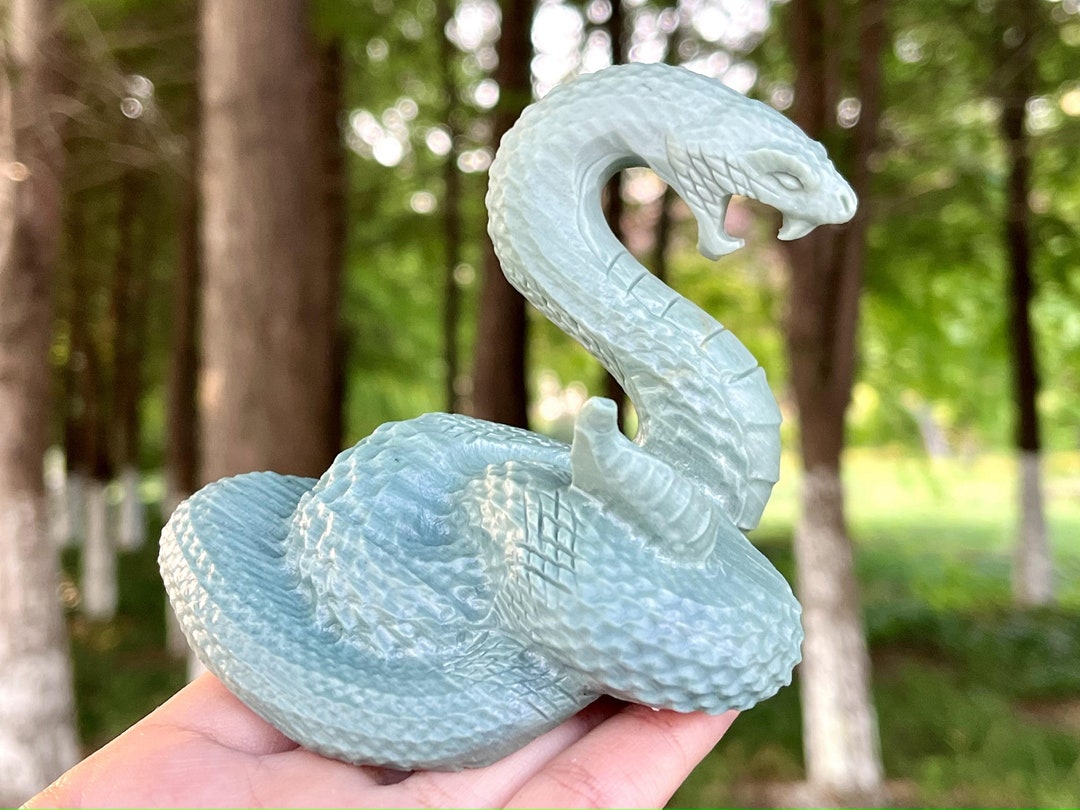 4.6" Natural Dushan Jade Carved Snake, Quartz Crystal Skull,crystal ...