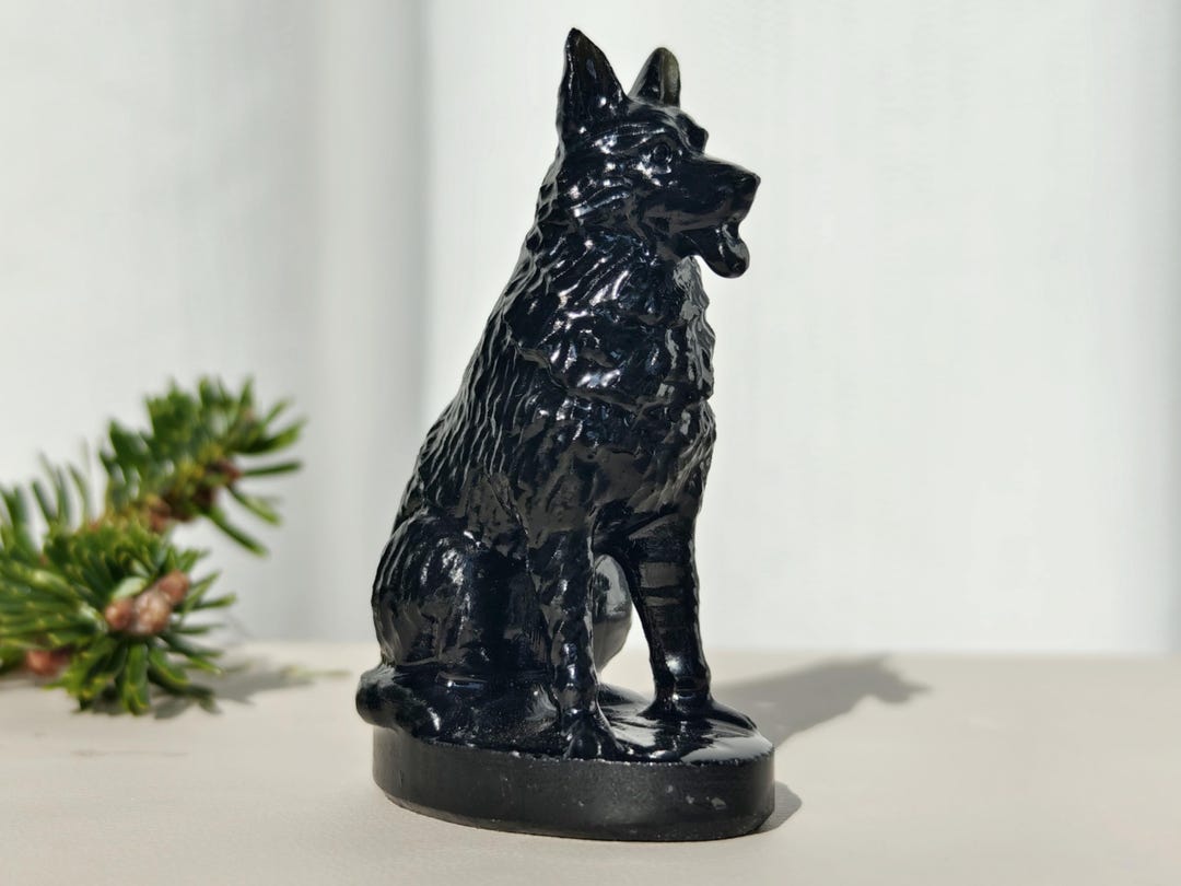 Natural Obsidian Carving Wolf, Quartz Crystal Carving Wolf, Obsidian ...