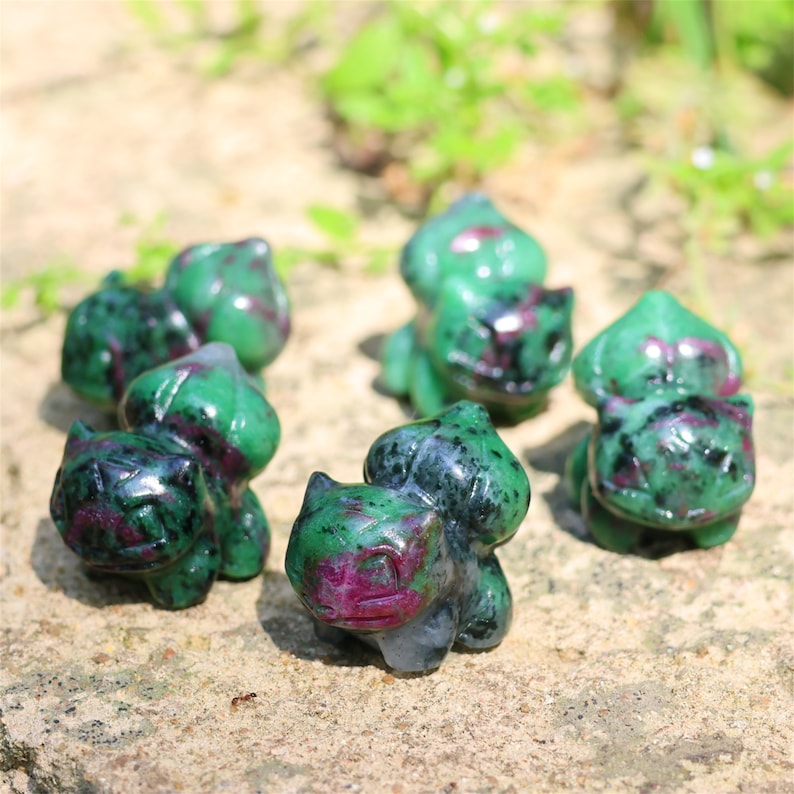 1.3" Natural Zoisite Carved Bulbasaur,zoisite Frog,crystal Bulbasaur ...