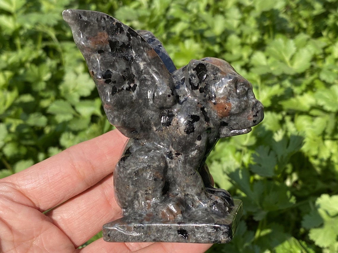 3.4'' Natural Hand Carved Yooperlite Gargoyle，crystal Skull，gargoyle ...