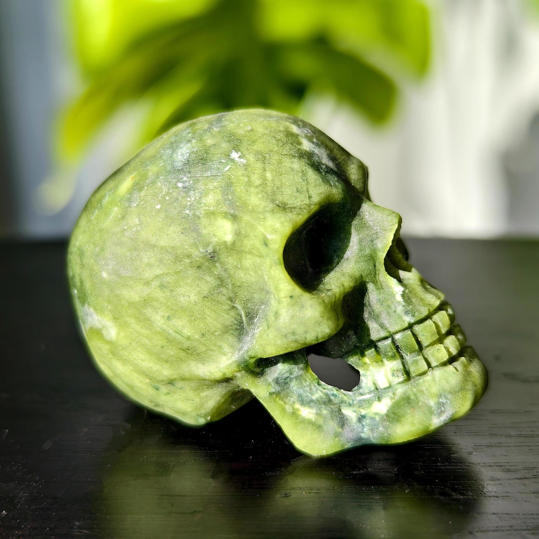2'' Natural Hand Carved Jade Skull，crystal Skull，jade Skull Carved ...