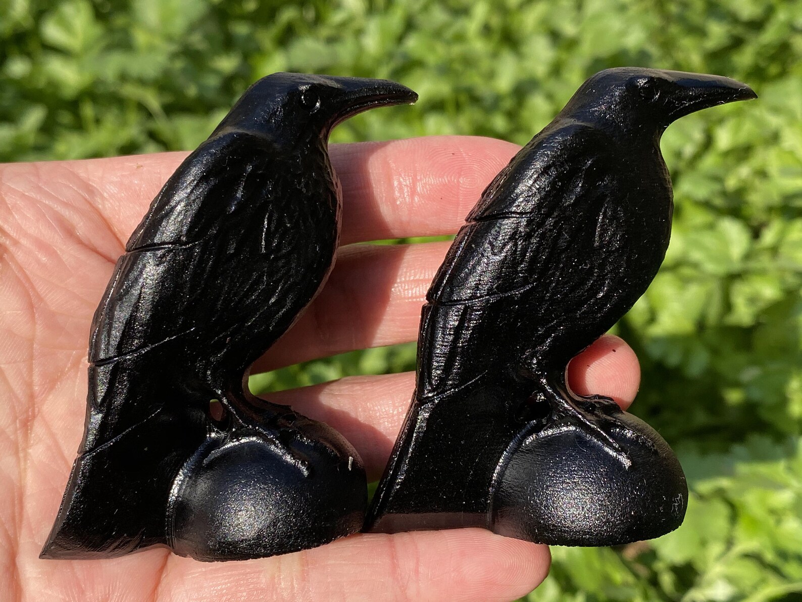 2.8'' Natural Hand Carved Obsidian Crowcrystal - Etsy