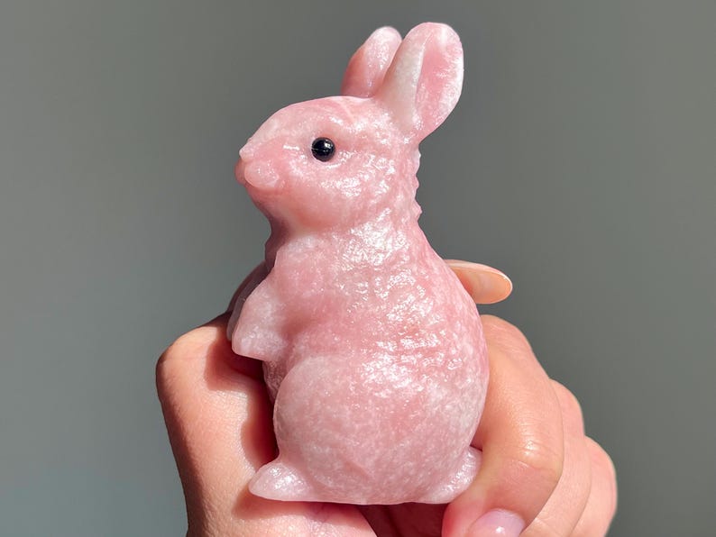 3.15''natural Pink Opal Carved Rabbit, Thanksgiving Crystal Rabbit Gift ...