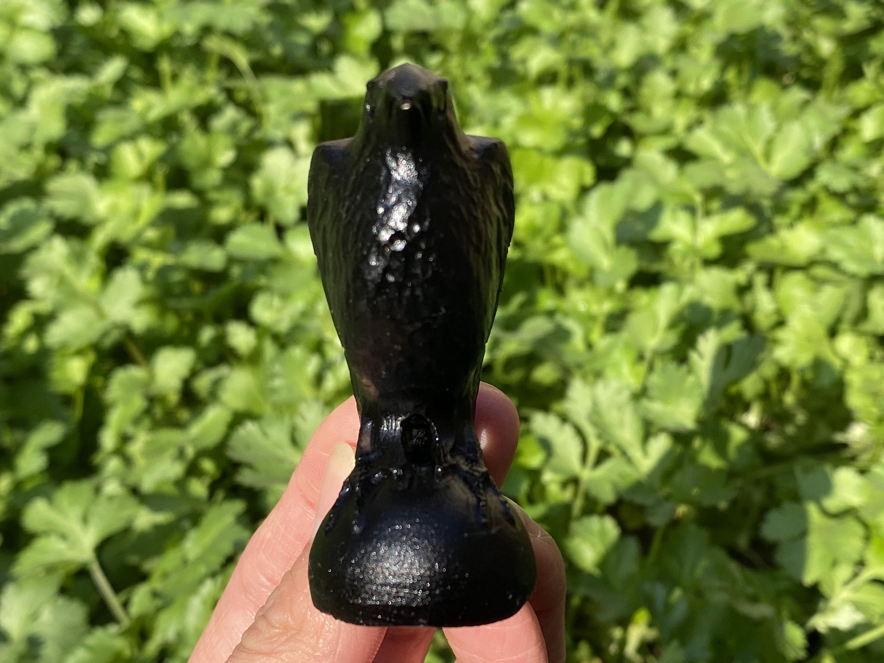 2.8'' Natural Hand Carved Obsidian Crowcrystal - Etsy