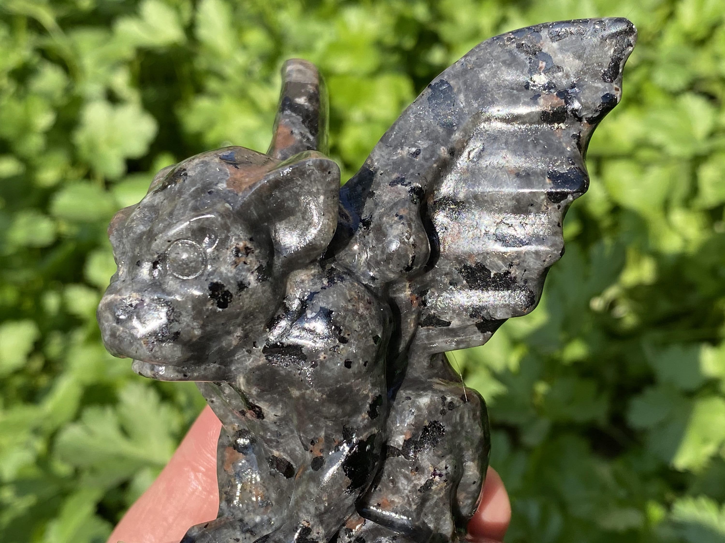 3.4'' Natural Hand Carved Yooperlite Gargoyle，crystal Skull，gargoyle ...