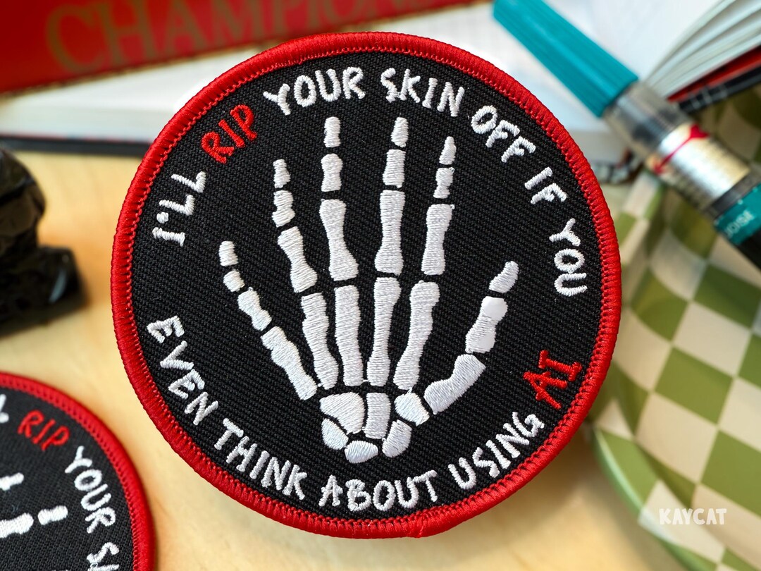 Anti AI Embroidered Patch Alt Punk Iron On - Etsy