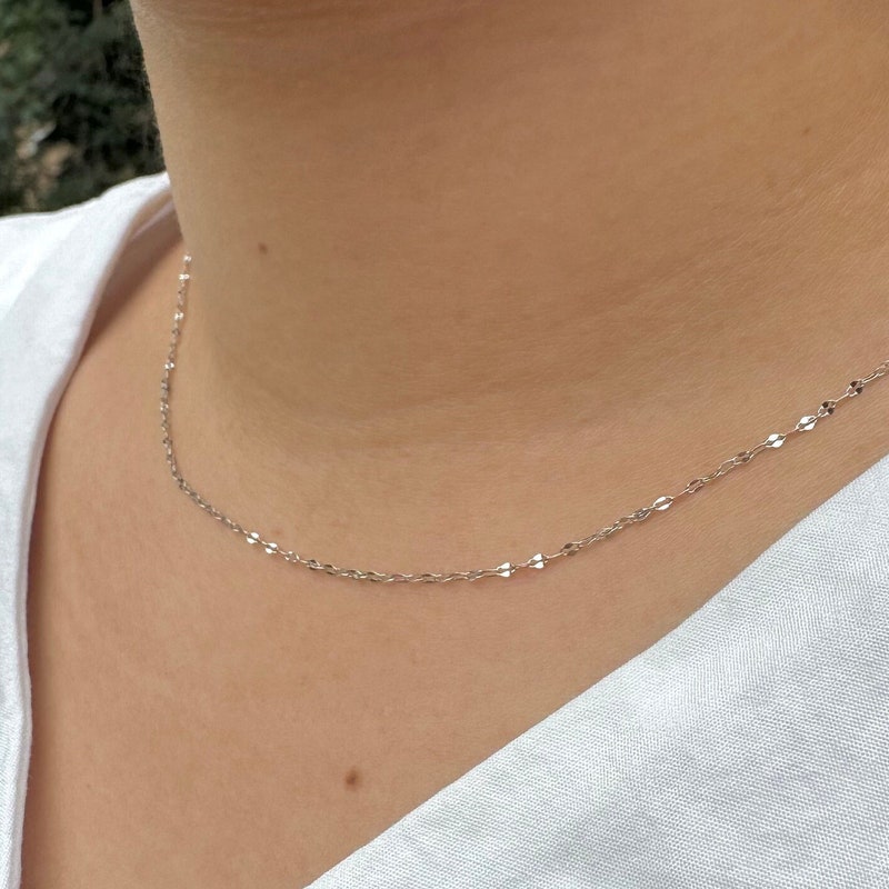 Silver Sparkle Necklace - Etsy