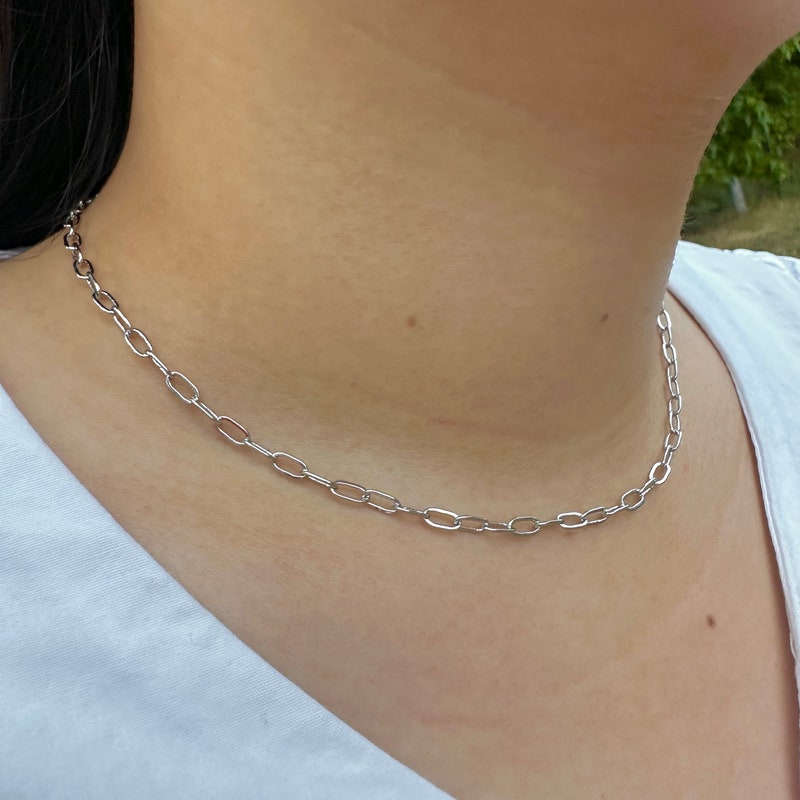 Silver Paper Clip Choker - Etsy