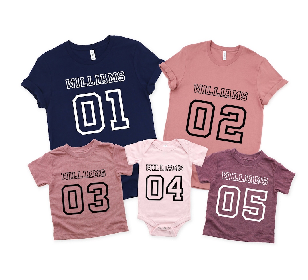 Family Custom Name, Number Shirts, Custom Name and Back Number ...