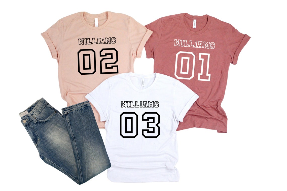 Family Custom Name, Number Shirts, Custom Name and Back Number ...
