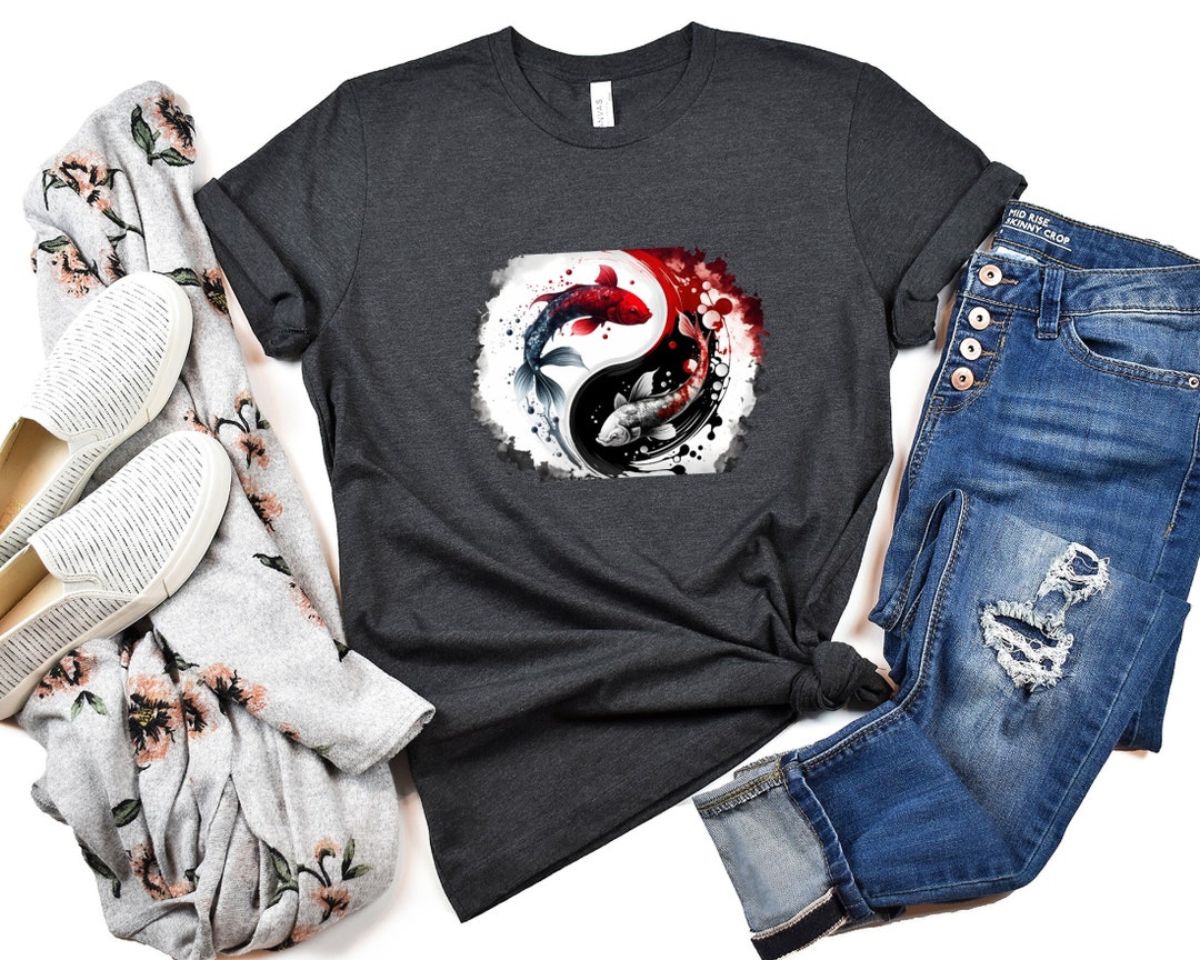 Koi Fish T-shirt, Japanese Street Wear, Japanese Art T-shirt, Koi Fish ...