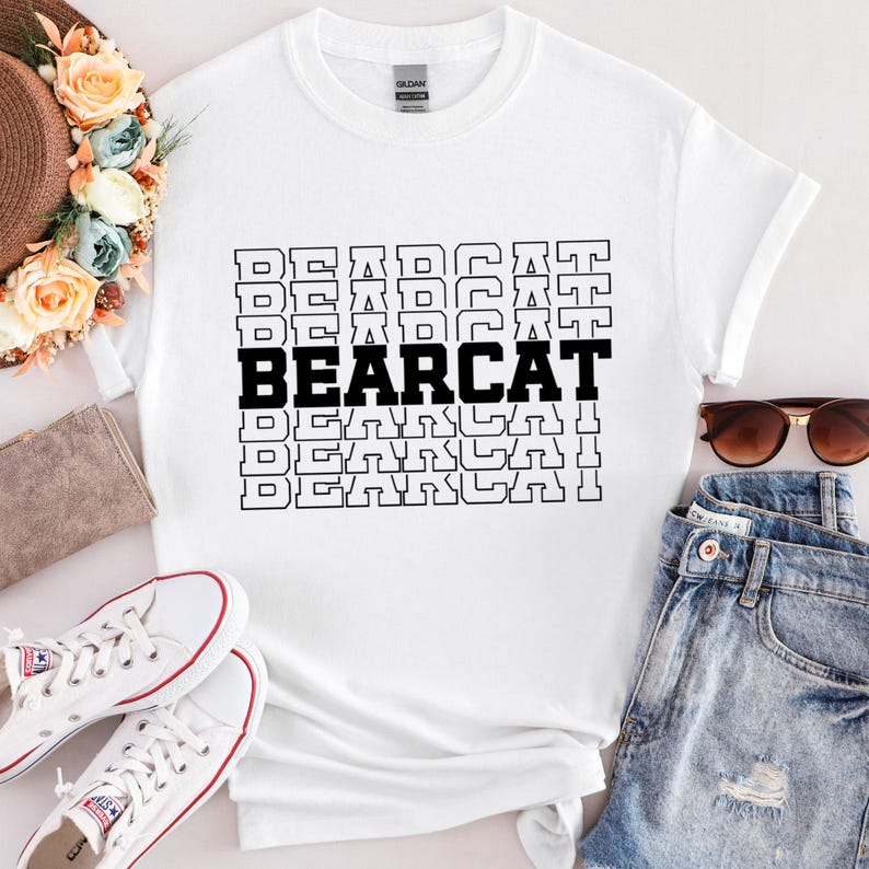 Bearcat Shirt, Mirror Font, Retro Shirt, Bears T-shirt, Bears ...