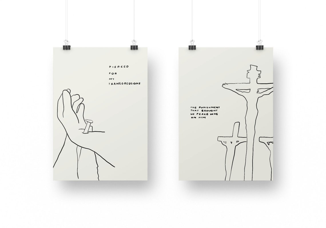 EASTER POSTERS Set of 2 Jesus on Cross Digital File. | Etsy