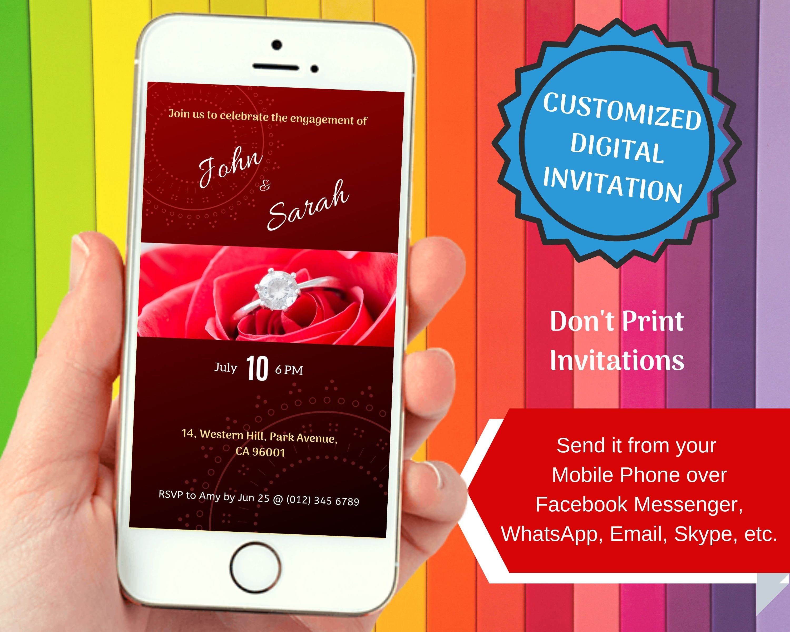 Invitations & Announcements Paper & Party Supplies Personalized Mobile ...