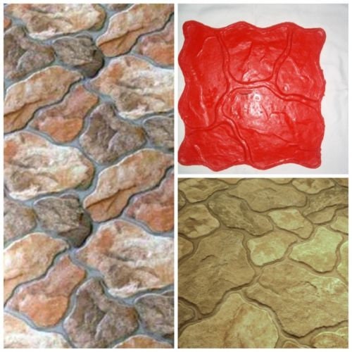 Stone Decorative Concrete Cement Imprint Texture Polyurethane Stamp Mat ...
