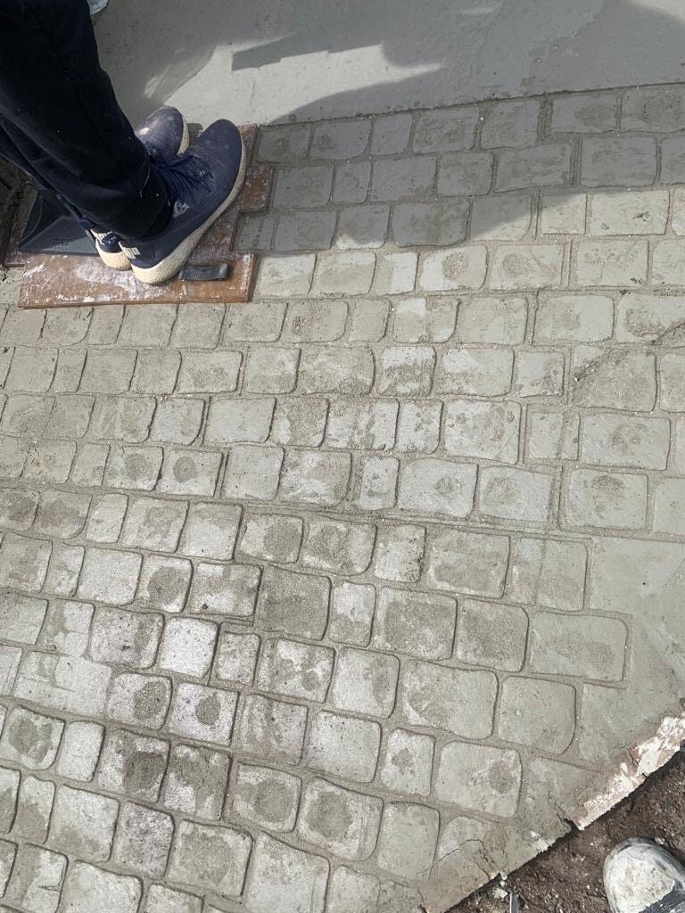 3D Paving Stone Pattern Vertical Horizontal Decorative Concrete Cement ...