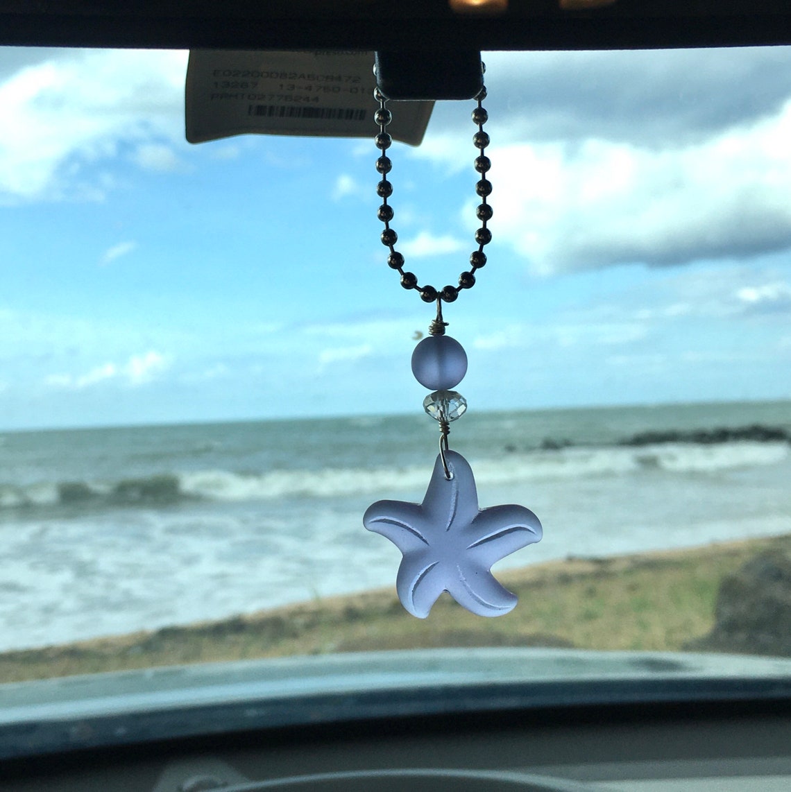 Purple Sea Glass Starfish Rear View Mirror Car Charm Starfish | Etsy