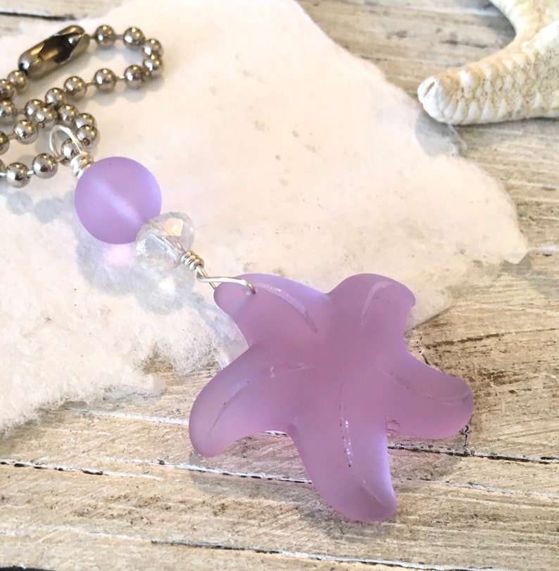 Purple Sea Glass Starfish Rear View Mirror Car Charm Starfish - Etsy