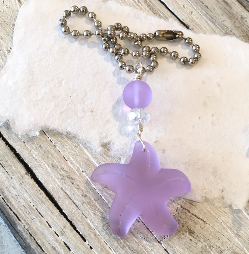 Purple Sea Glass Starfish Rear View Mirror Car Charm Starfish - Etsy