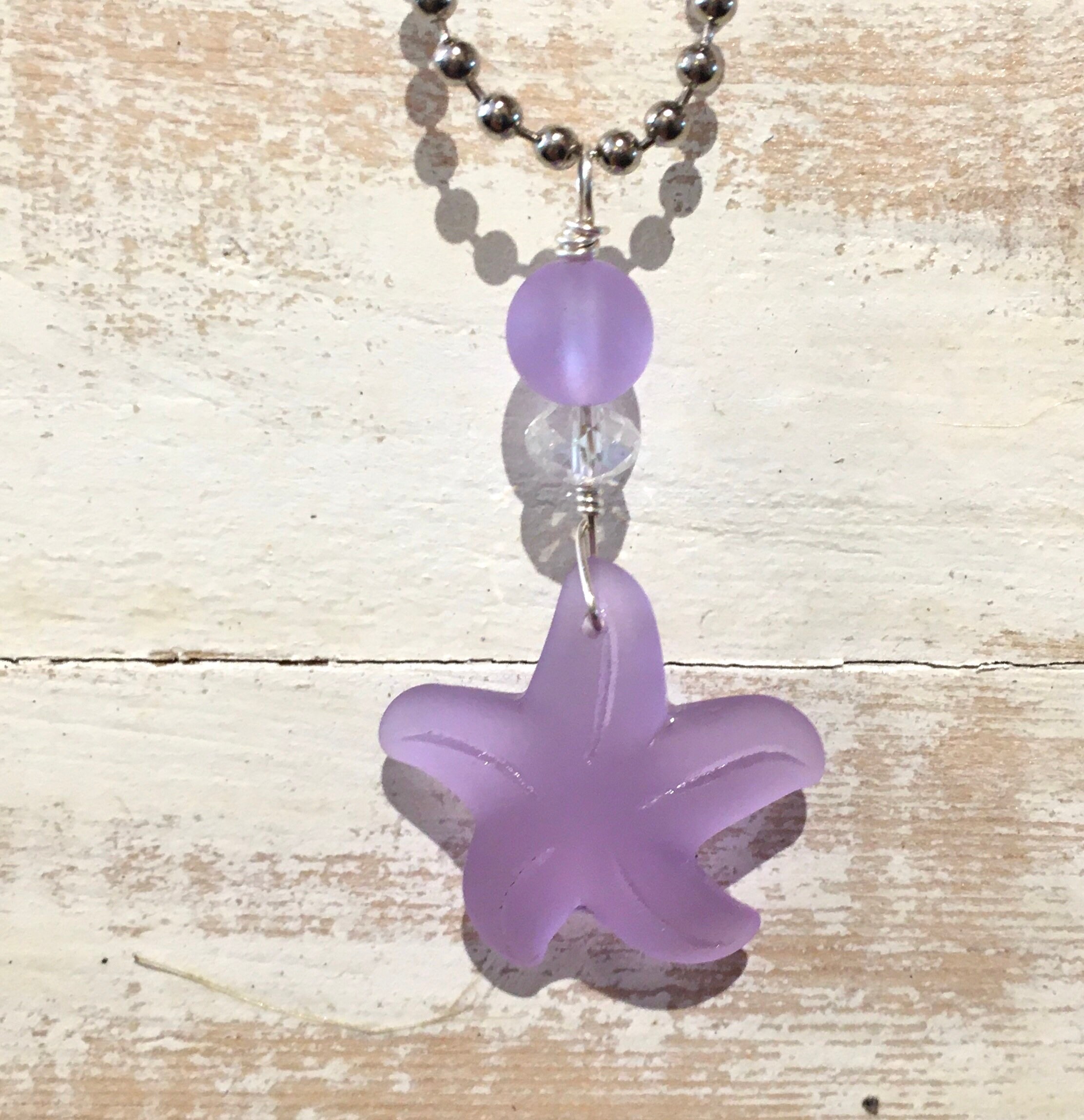 Purple Sea Glass Starfish Rear View Mirror Car Charm Starfish | Etsy