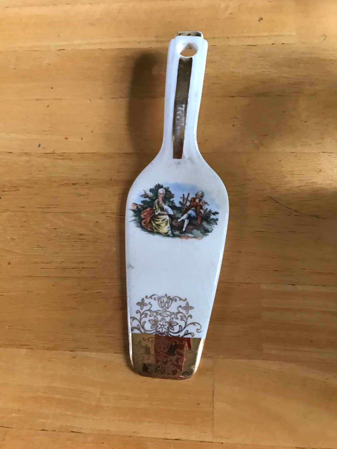 Sabin's Ceramic Cake Server, Vintage Pie Server, 22K Gilded Pie Server ...