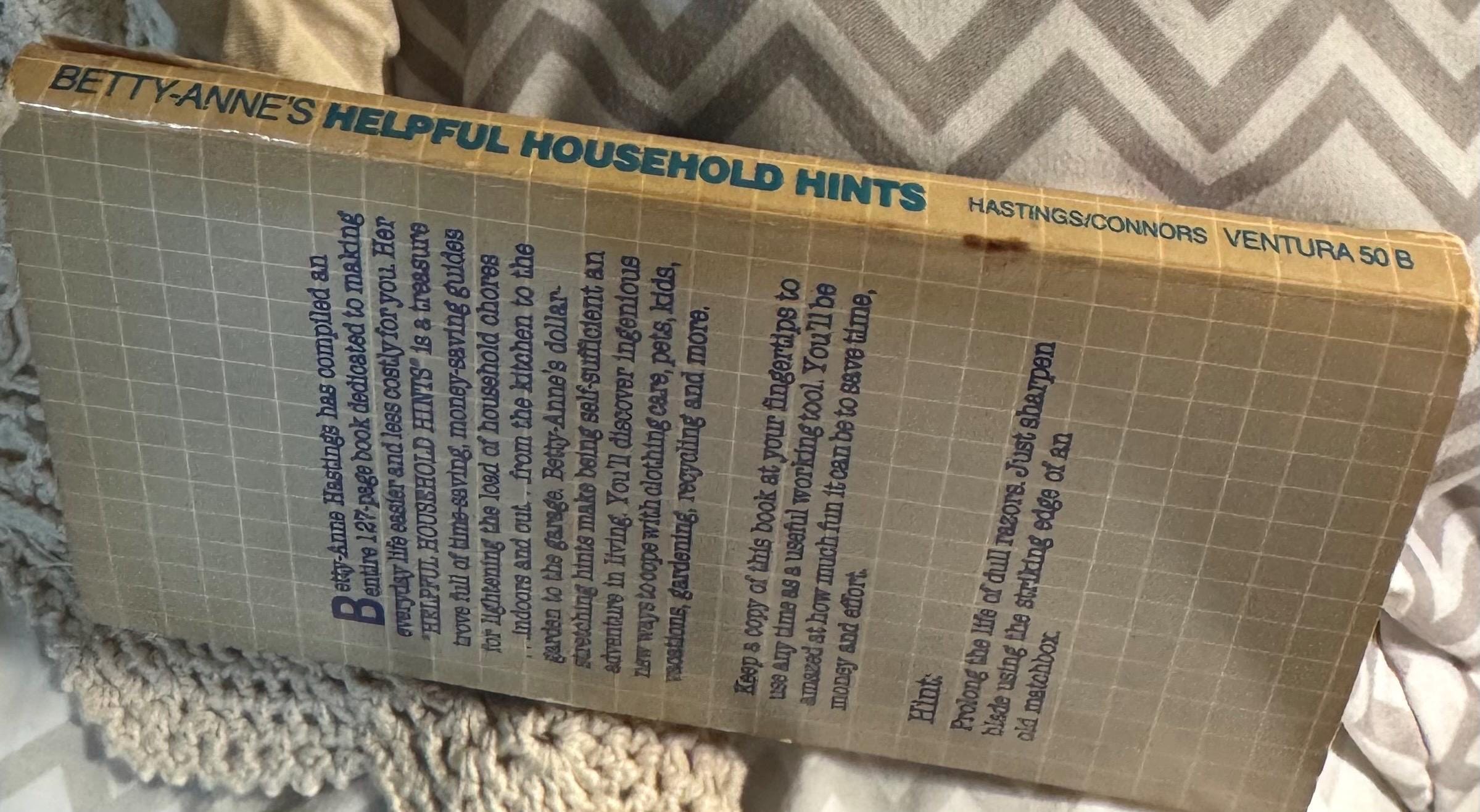 Betty Anne’s Helpful Household Hints. Vintage Guide on Time Saving and ...