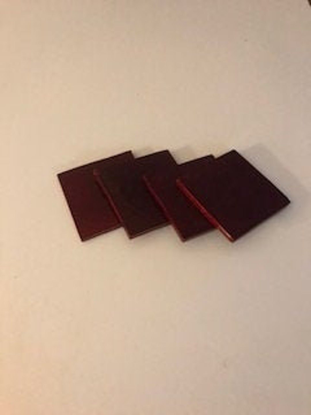 Four LACQUERED BAMBOO Coasters, Wooden Square Coasters, Handmade in ...